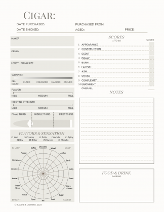 Free Cigar Review Worksheet – Racine & Laramie